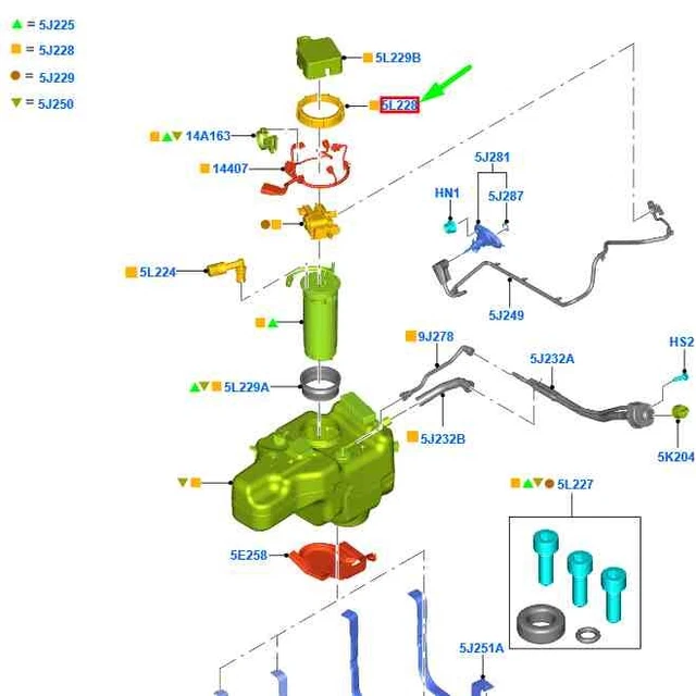 FORD TRANSIT MK4 Reductant Tank Lock Ring BC34-5L228-AA 5144760 NEW £21 ...