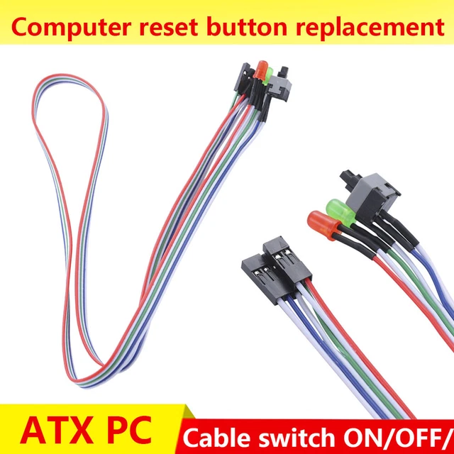 ATX PC COMPUTER Motherboard Power Cable Switch On/Off/Reset Button ...