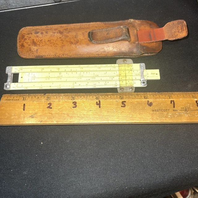 VINTAGE PICKETT MODEL N600ES - 6" Metal Slide Rule / Leather Case USA ...