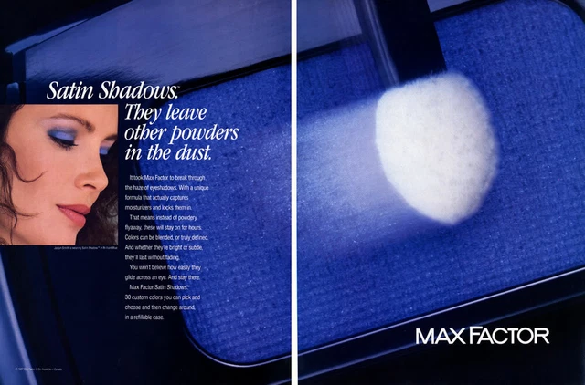 1987 MAX FACTOR Jaclyn Smith Blue eye makeup 2-page MAGAZINE AD £9.42 ...