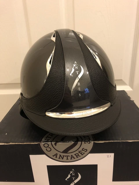 EX DISPLAY ANTARES Riding Helmet Hat Premium Shiny Grey, Size Small £ ...