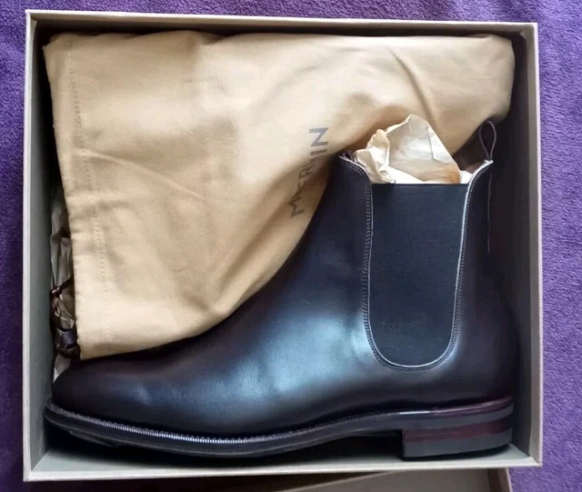MEERMIN HIRO WHOLE Cut Chelsea Boots Size 12 Calf Dark Brown Bin. £99. ...