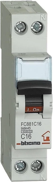 BTICINO SFC881C16 FP btdin45 Interruttore, Magnetotermico, C16, 1P+N, 1 m, 4500 EUR 27,99 ...