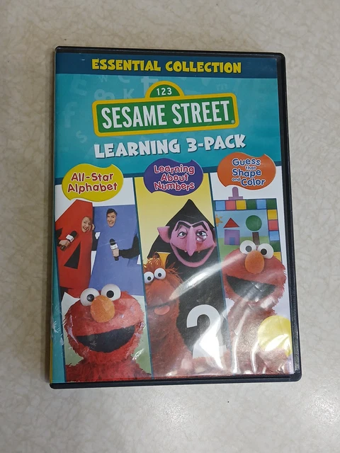 SESAME STREET DVD Essential Collection Learning 3 Pack Alphabet Numbers ...