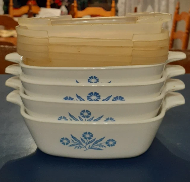 VINTAGE CORNING WARE Blue Cornflower 1 3/4 Qt Casserole Dish 1960s $109 ...