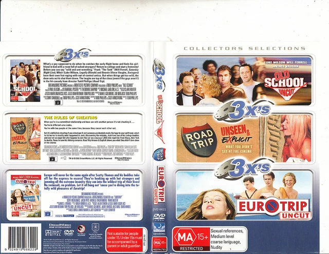 OLD SCHOOL UNCUT-2003-LUKE Wilson/Road Trip/Euro Trip Uncut-[3 Disc]-3 Movie-DVD $49.95 ...