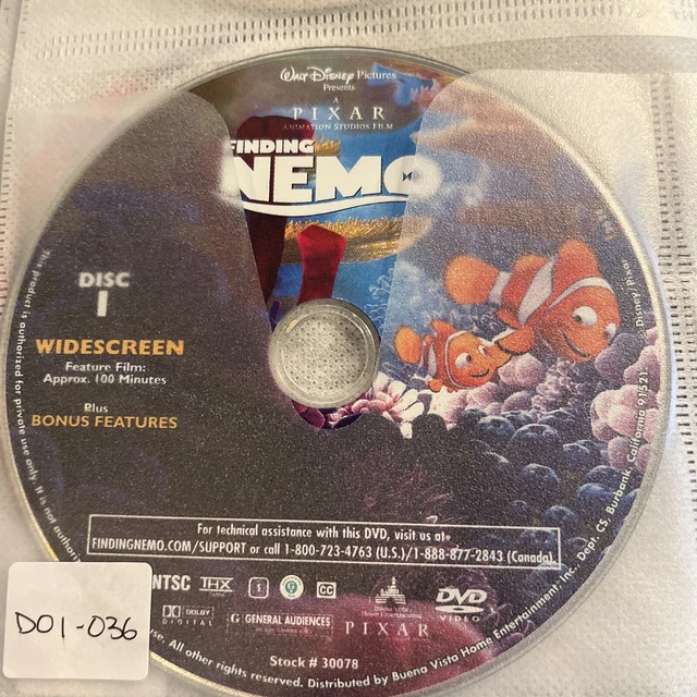 FINDING NEMO (DVD, Canadian French) Disc 1 Only. *Disc ONLY* $5.95 ...