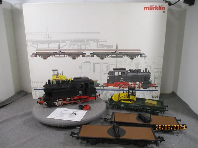 MÄRKLIN SPUR 1 5504 Gleisbauzug mit Dampflok BR 80 der Db MM AC Digital ...