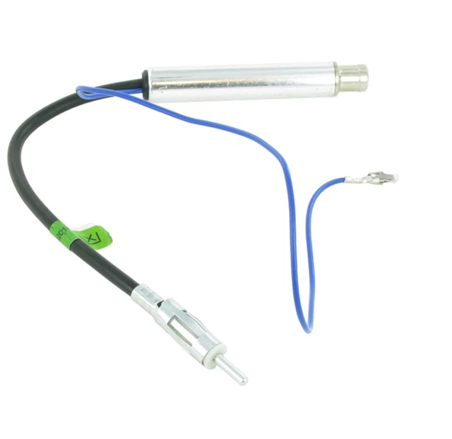 AMPLIFIED ISO TO DIN Aerial replacement adaptor antenna to fit Audi ...