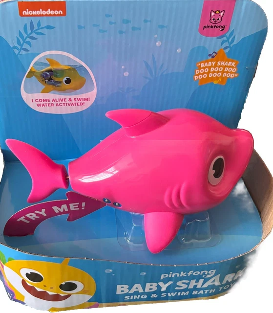NICKELODEON PINKFONG BABY Shark Sing & Swim Bath Toy Pink Mommy shark ...
