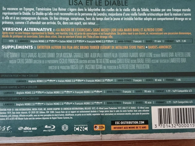 MARIO BAVA BARON VAMPIRE OPERATION PEUR LISA ET LE DIABLE | coffret BLU ...