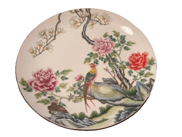 VINTAGE CHINESE HAND Painted Plate Six Character Mark. 23cm Round £6.00 ...