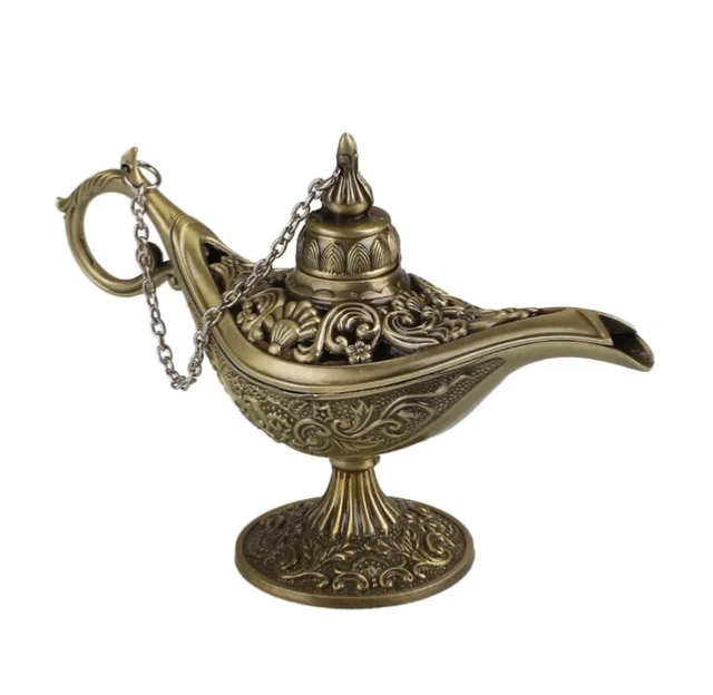 ALADDIN VINTAGE LAMP Hollow Out Fairy Tale Magic Aladdin Wishing Lamp ...