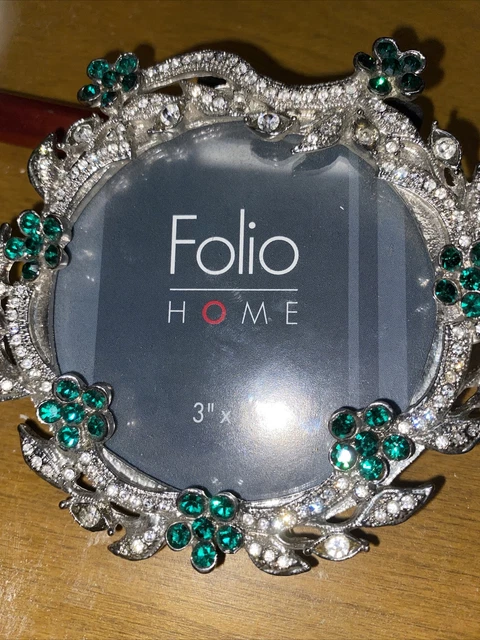 GENUINE AUSTRIAN Crystal Folio Home Picture Frame - For 3x3 Photo Jeweled £17.22 - PicClick UK