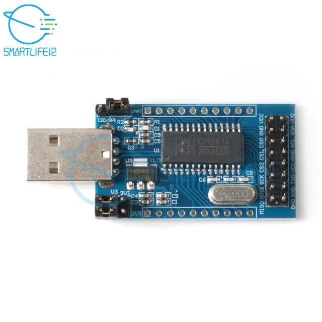 CH341A MODULE PARALLEL Converter USB to UART IIC SPI TTL ISP EPP/MEM $7 ...