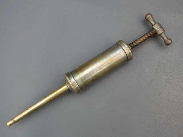 VINTAGE EARLY ENOTS brass grease gun classic car tool kit £35.00 ...