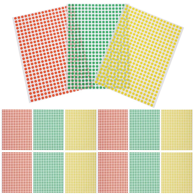 15 SHEETS SELF-ADHESIVE Circle Sticker Label Colour-coding Labels $16. ...