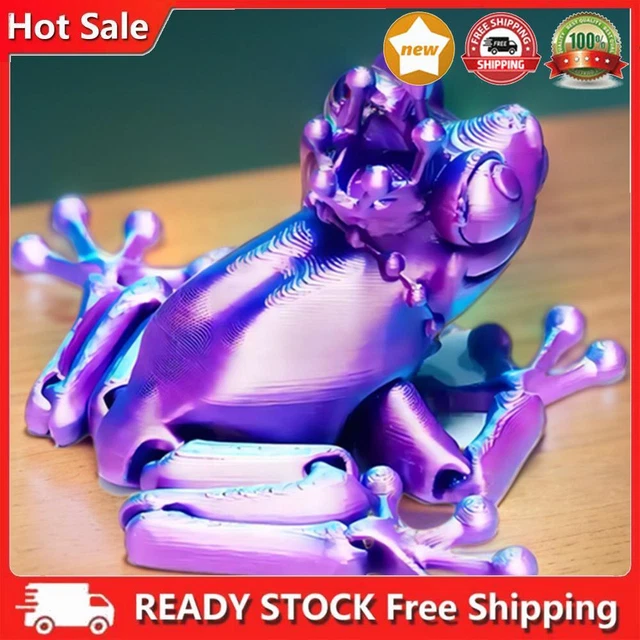 3D PRINTED ARTICULATING Frog Figurine Creative Frog Desk Statue for ...