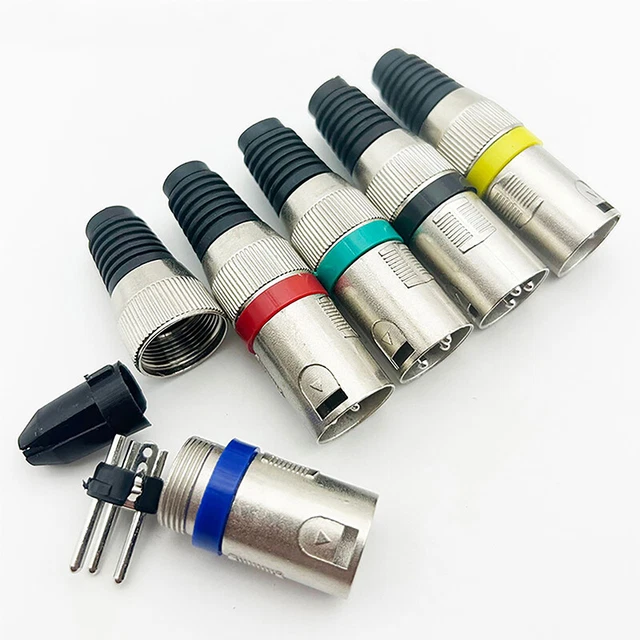 COLOR CIRCLE MALE Female Head Microphone Connector Plug 3-core Audio ...
