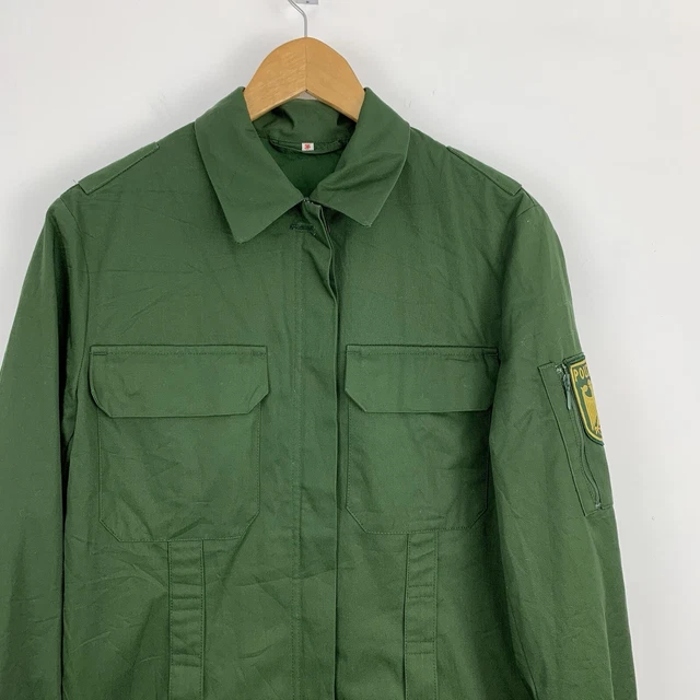 GERMAN POLICE JACKET Cost Mens 36 XS/S? Green Full Zip Polizei Uniform ...