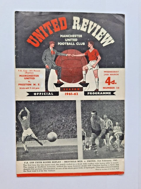 MANCHESTER UNITED V Preston N. E. (FAC) - Season 1961-62 Football ...