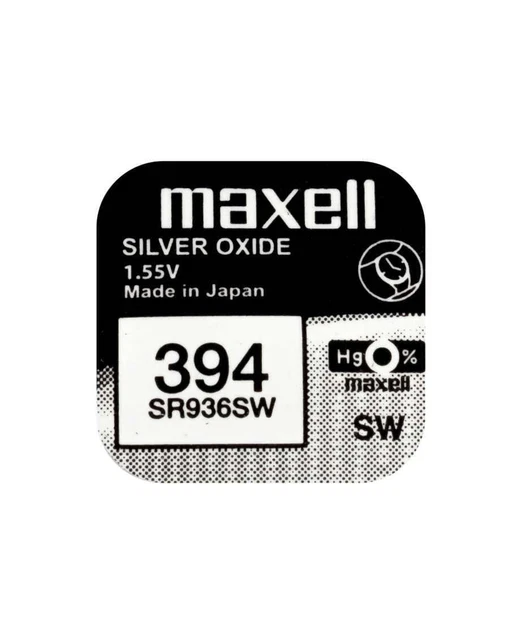 MAXELL 394 SR936SW 1.55v Silver Oxide Watch Battery - Made In Japan $7. ...