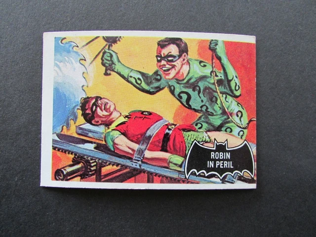 1966 TOPPS BATMAN Bat Card #42 Robin In Peril avec Riddler EUR 4,98 ...