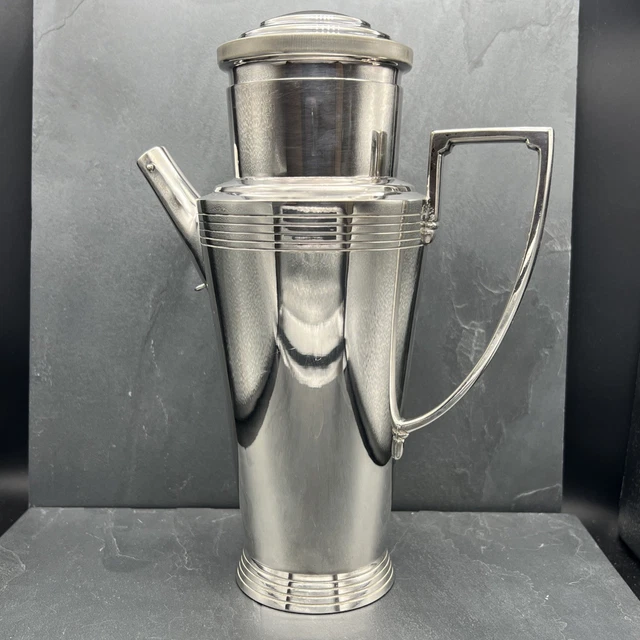 KEITH MURRAY FOR Mappin & Webb Art Deco Cocktail Shaker silver plate £ ...