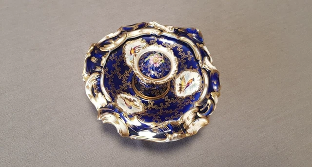 SEVRES : ANCIEN Rare Encrier En Porcelaine Bleue Signe A Décor D ...