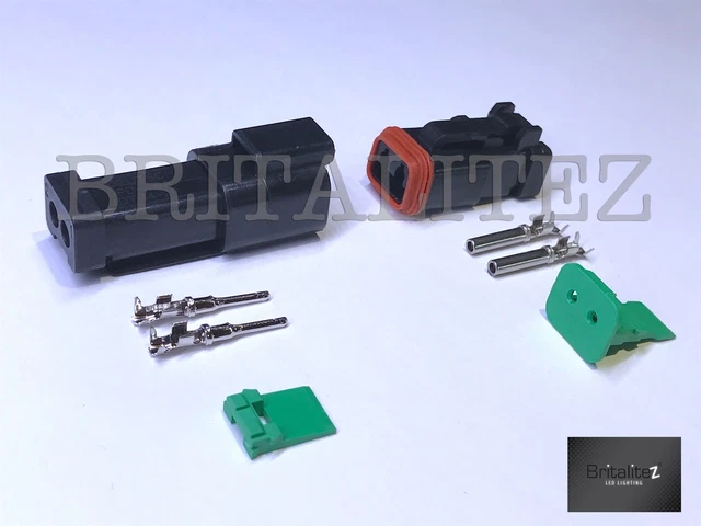 DEUTSCH DT SERIES 2 Way Plug Connector Kit DT06-2S C/W Pins & Wedglock DT04-2P £3.75 - PicClick UK
