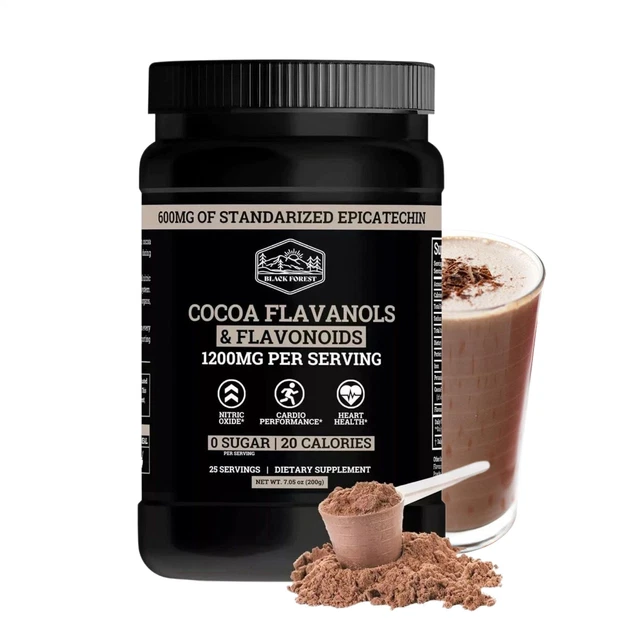 BLACK FOREST HIGH Flavanol Cocoa Powder and Flavonoids Supplements 1200mg £16.46 - PicClick UK