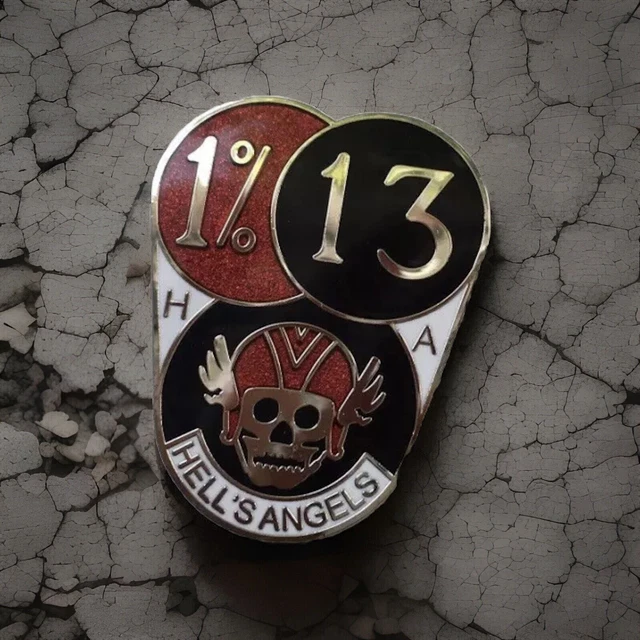 VINTAGE BIKER HA Pin Badge, Hells Angels, Nomad, Support 81, HOG ...