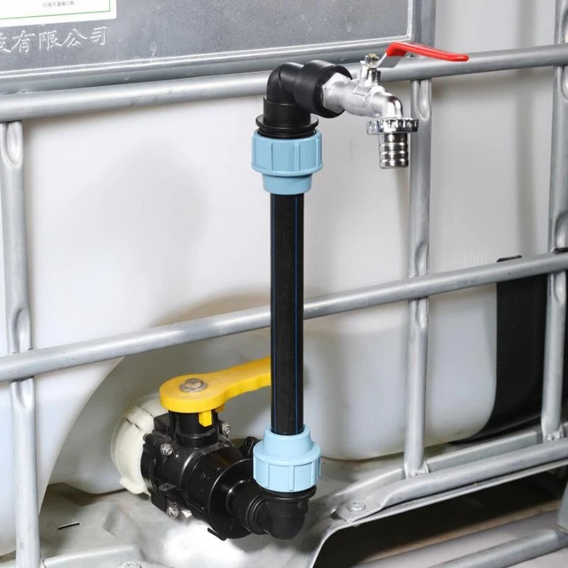 3/4 INCH GOOSENECK IBC Tank Adaptor With Outlet Valve IBC Adapter ...