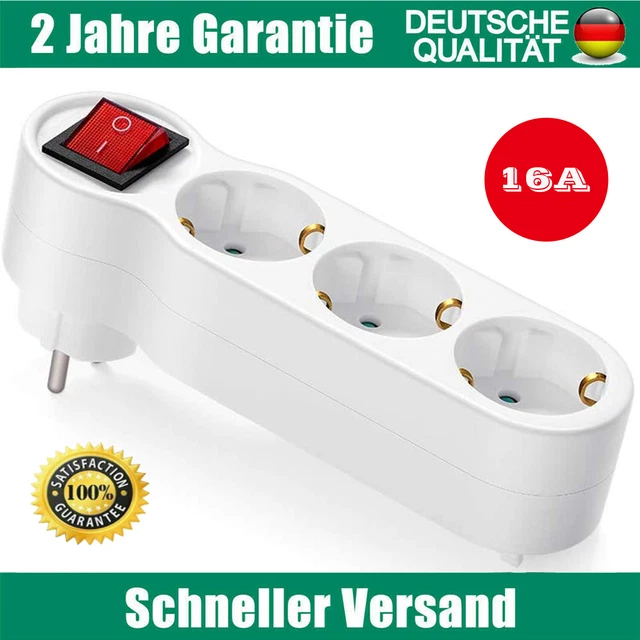 3FACH STECKDOSENADAPTER MEHRFACHSTECKER Adapter für Steckdose mit ...