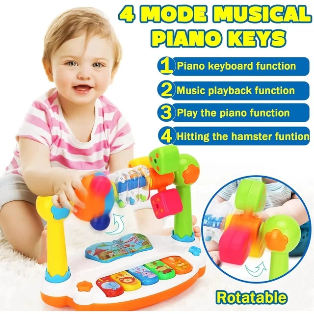 BABY/KIDS ROTATING Music Piano Keyboard-Interactive Musical Learning ...