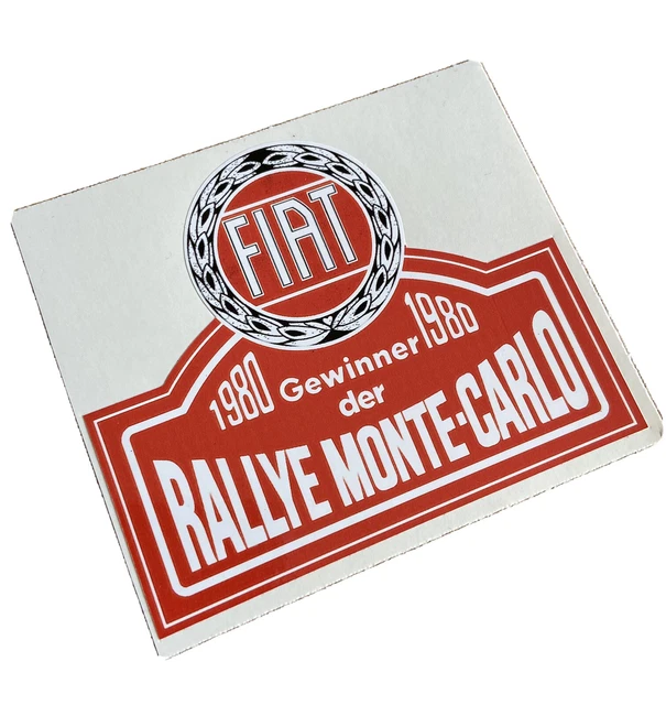 FIAT RALLYE MONTE-CARLO RALLY STICKER 1980 vincitore del RALLY AA RAC ...
