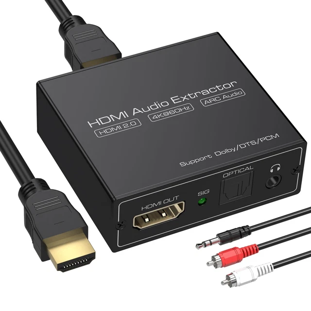 HDMI ARC AUDIO Extractor 4K60Hz,HDMI to Optical/SPDIF 3.5mm AUX Audio ...