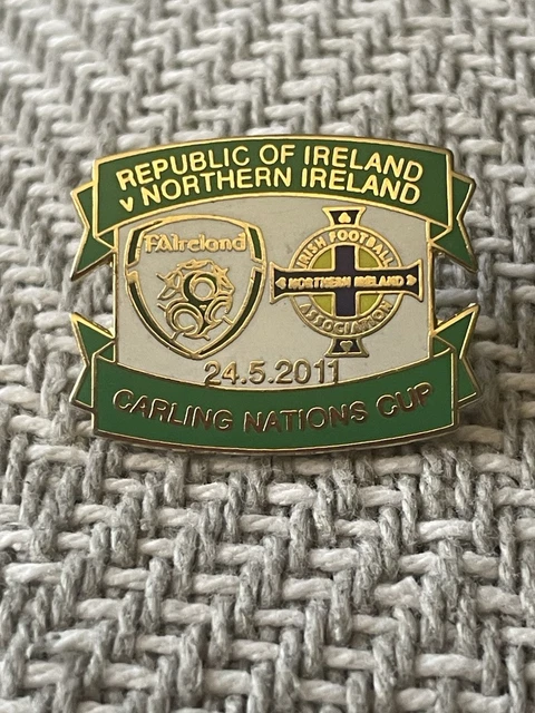 RARE REPUBLIC OF Ireland v Northern Ireland Iconic 2011 Nations Cup Pin ...