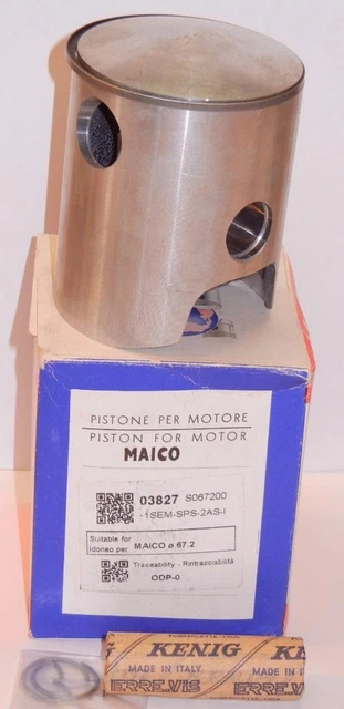 1978-1980 MAICO MC GS 250cc ASSO piston assembly, Made in Italy 67.2mm ...