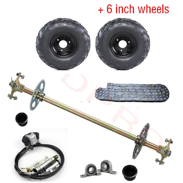 740MM DRIFT TRIKE Go Kart Rear Axle Kit Brake Caliper + 6" Wheels ATV ...