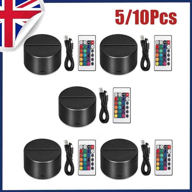 NEW USB LED 3D Lamp Base For Acrylic Night Panel Cable Remote Holder ...