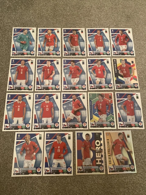MATCH ATTAX EURO 2024 Czech Republic Complete Team Of All 19 Cards Mint ...