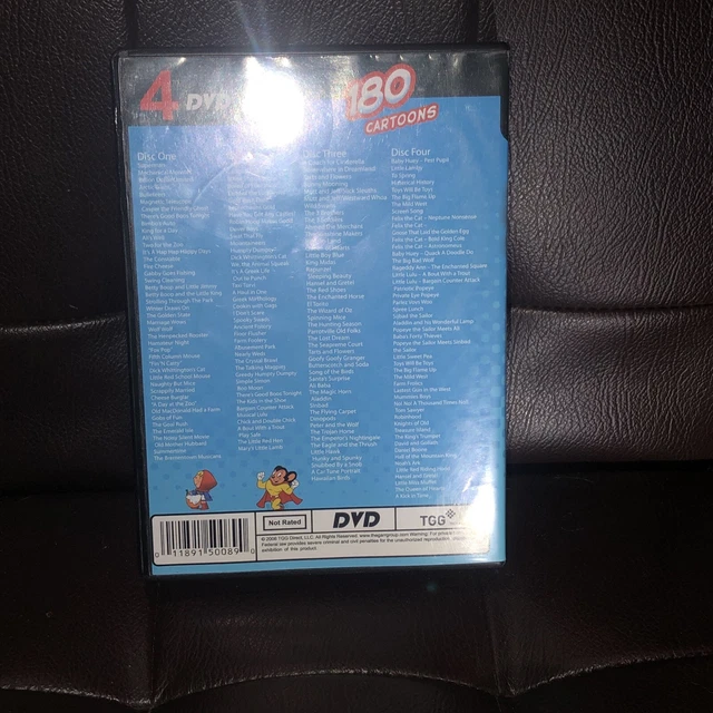 180 CARTOONS VINTAGE 4 Disc Superman Popeye Cinderella Wizard Of Oz ...