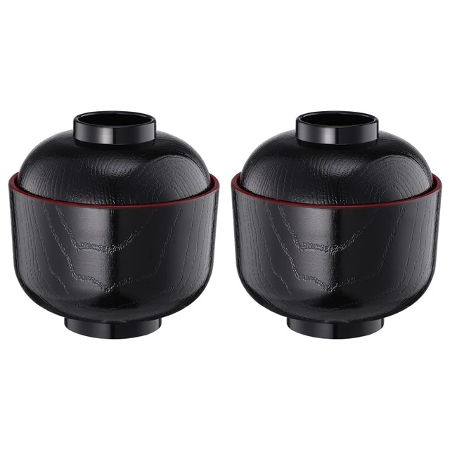 2 PCS JAPANESE Small Bowl Traditional Miso Soup Bowls with Lid Lids $27 ...