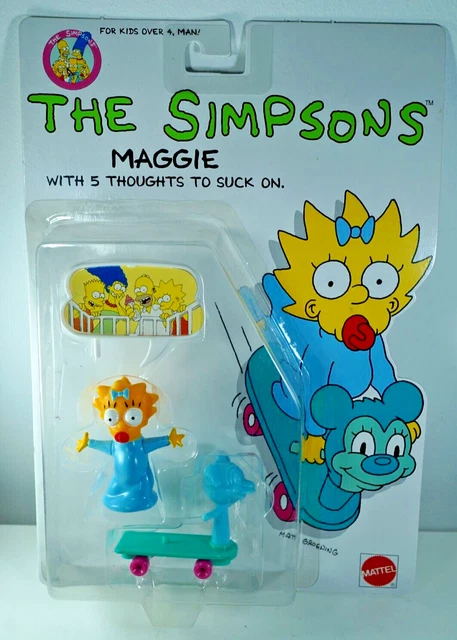 MATTEL THE SIMPSONS MAGGIE SIMPSON figure Baby Scooter MOC 1990 NEW ...