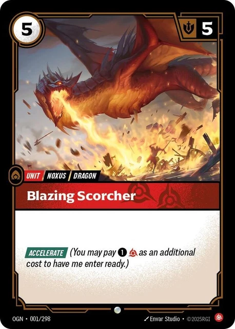 BLAZING SCORCHER 001/298 Origins Riftbound League of Legends £1.78 ...