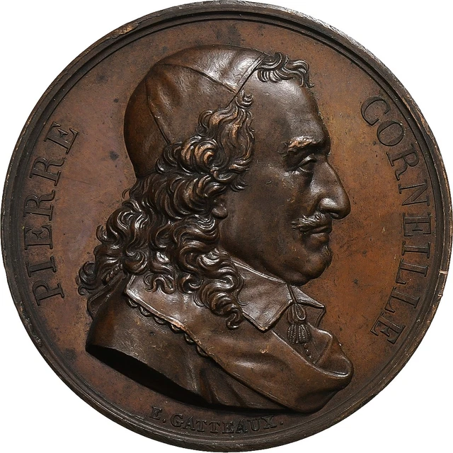 FRANCE, MÉDAILLE, PIERRE Corneille, Rouen, 1816, Bronze, Gatteaux, TTB+ EUR 43,95 - PicClick FR