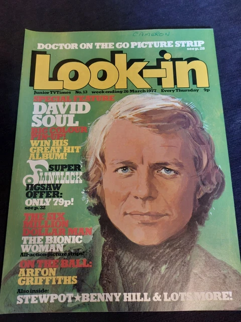 LOOK IN MAGAZINE 26 MARCH 1977 Six Million Bionic David Soul Benny Hill ...