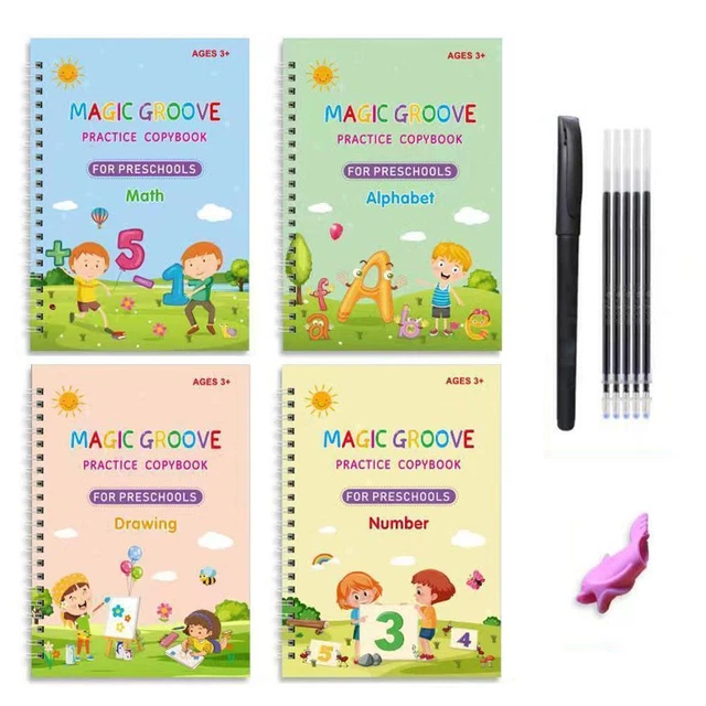 GROOVD MAGIC COPYBOOK Grooved Children's Handwriting Gift Set Practice ...