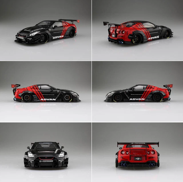 NISSAN GT-R R35 type 2 Ver. 2 LB Works ADVAN Tires 1:24 Model Kit ...